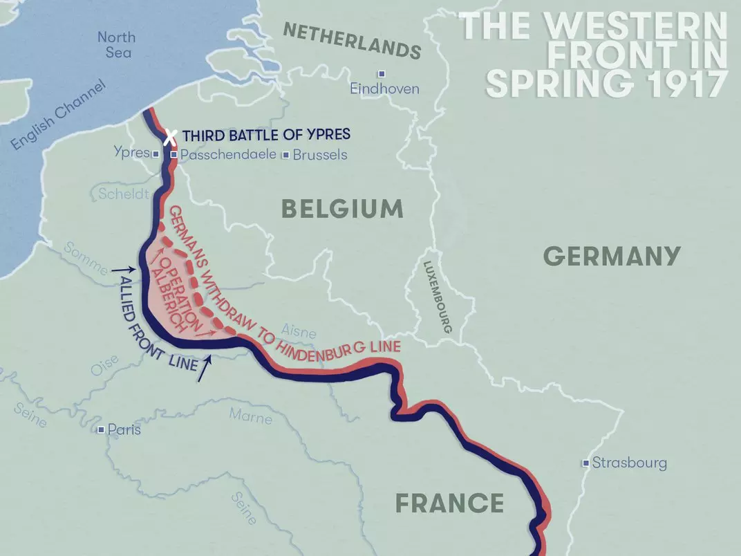 Карта Західного фронту 1917 року
