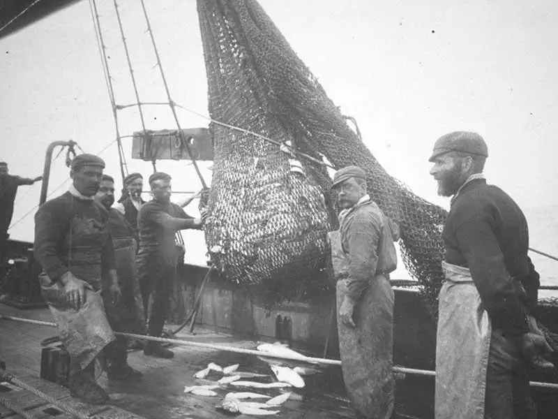 Plasa de pescuit din anii 1890