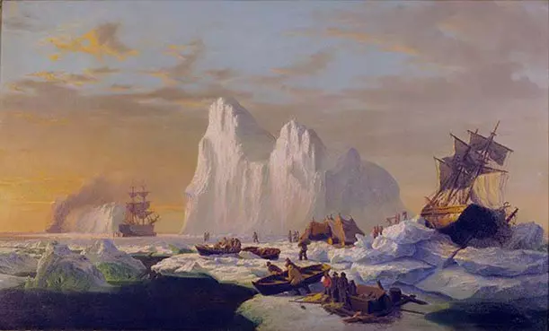 Fångad i isflaken (1867), av William Bradford