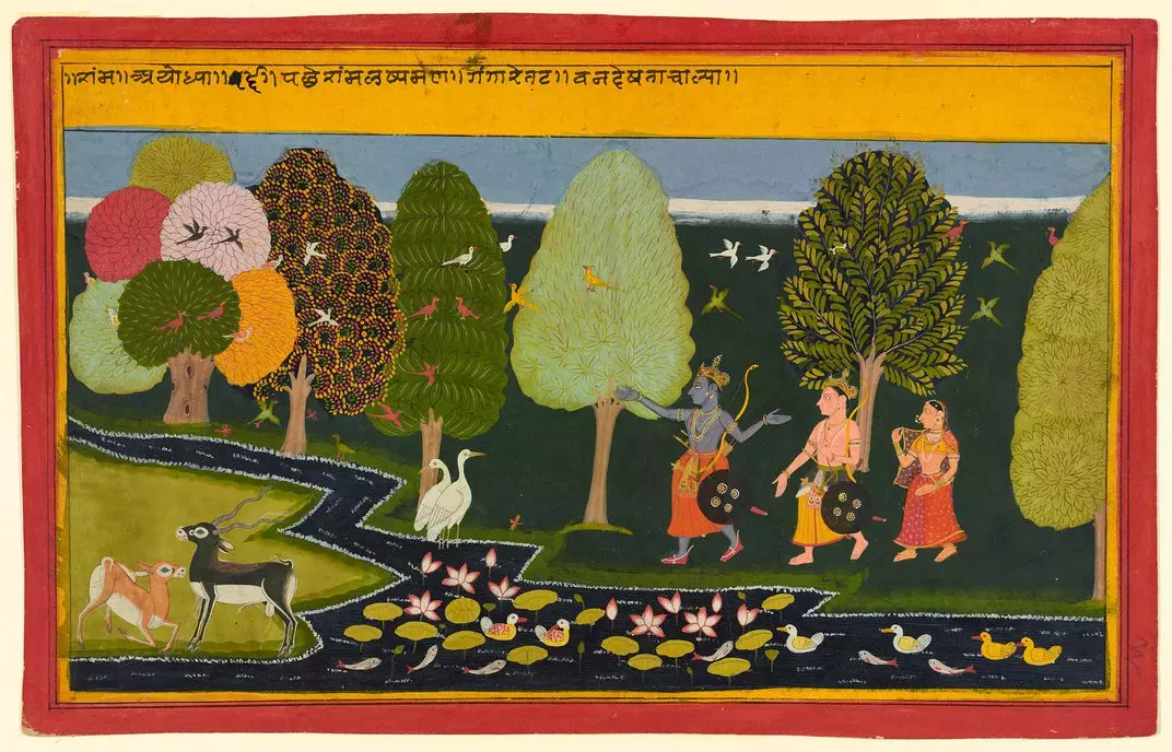 Watercolor lati India, ca. Ọdun 1680-1690