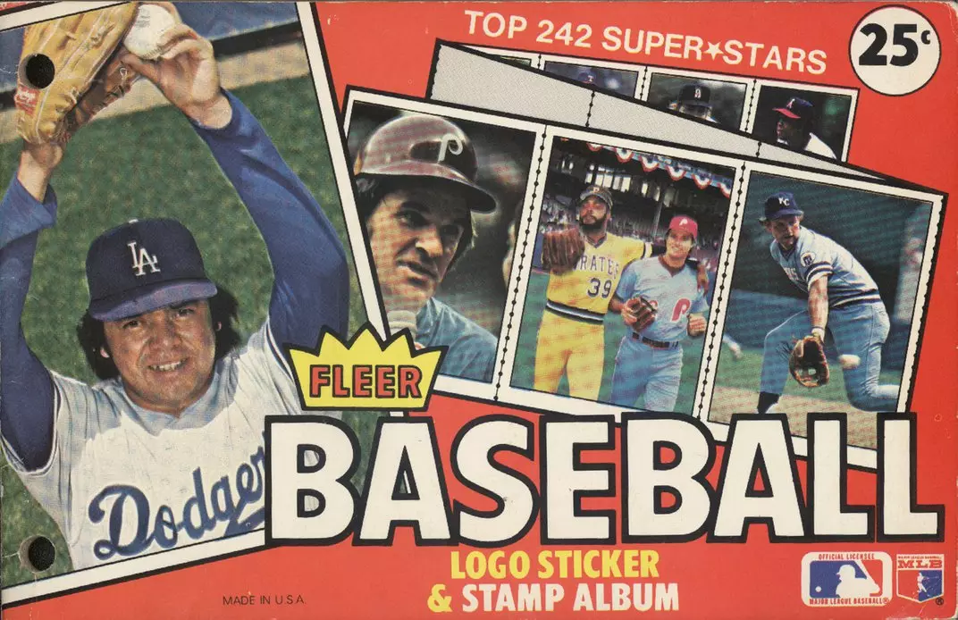 Nalepka z logotipom Fleer Baseball in album za žige
