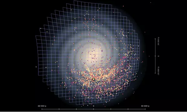 Naujas 3-D žemėlapis rodo didžiulį Paukščių Tako posūkį