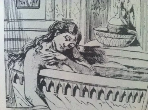 Mākslinieka atveidojums par Restella pašnāvību, 1878